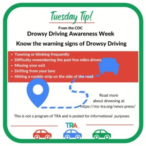 Drowsy Driving Awareness Week - TRA