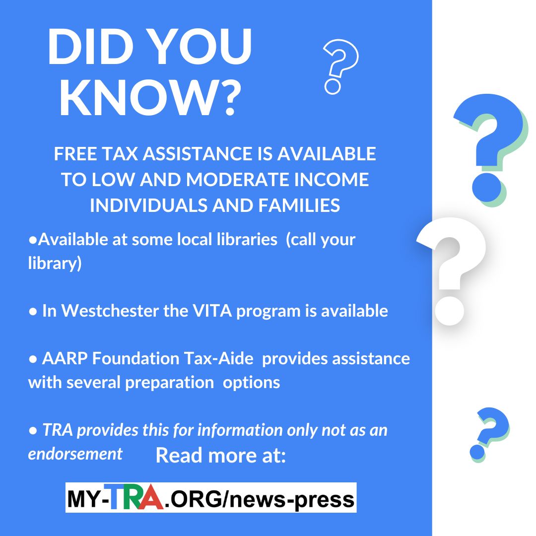 Free Tax Return Assistance is Available - TRA